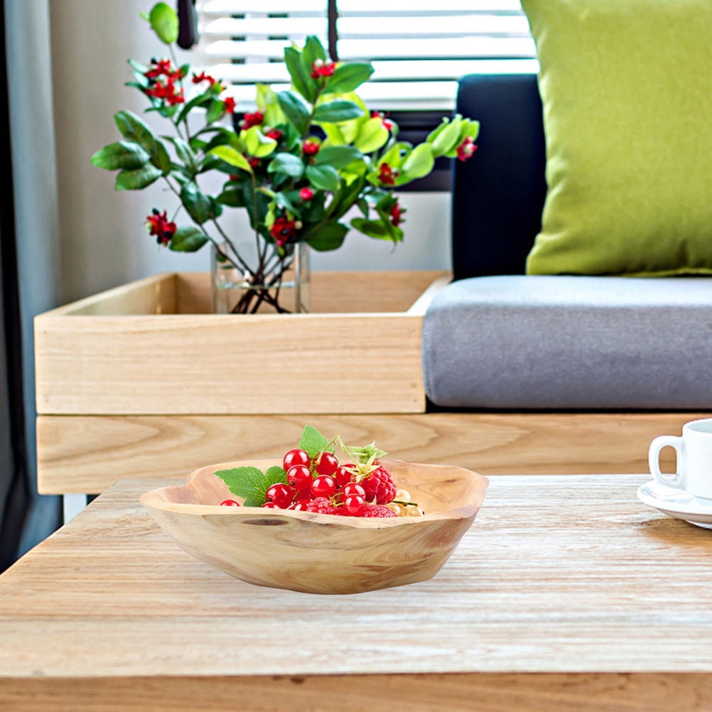 MUSEYA Wooden Bowl Set, Carved Fruit and Salad Serving Bowl Wood Root ...