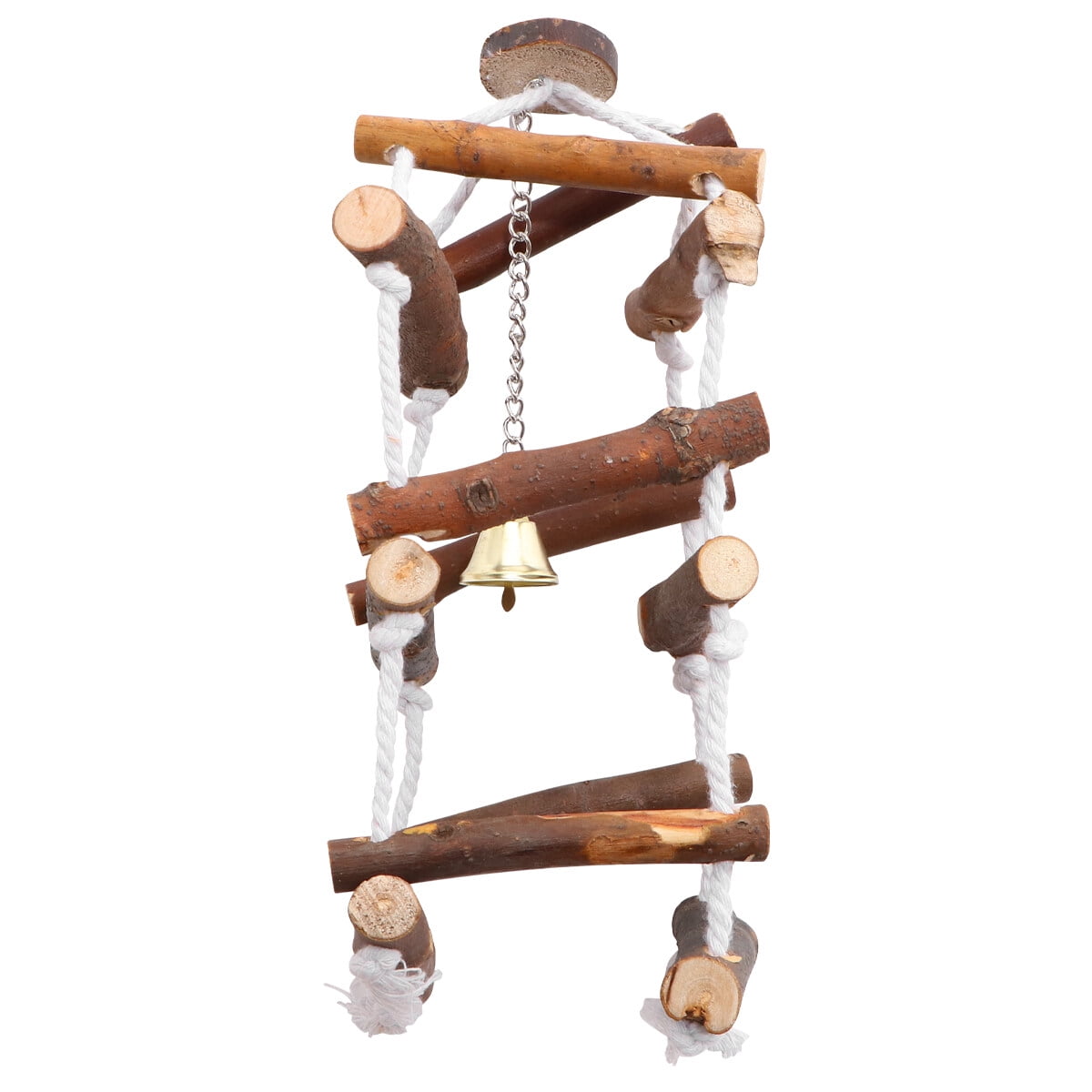 MUSEYA Wooden Parrot Swing Three Levels Hanging Buckle Parrot Toy Cute ...