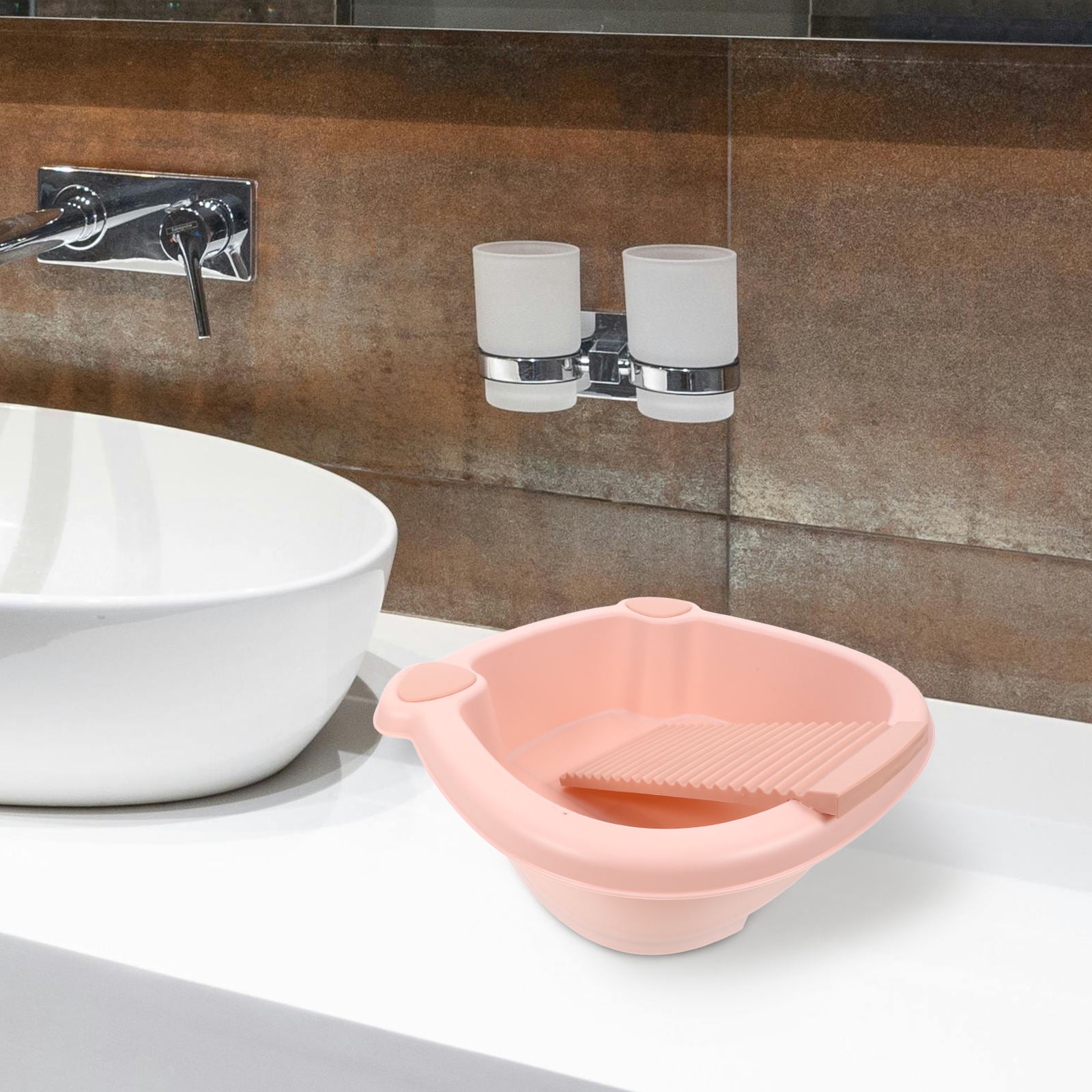 MUSEYA bucket Laundry Tub Pink PP Soaking Delicate Items for Laundry ...