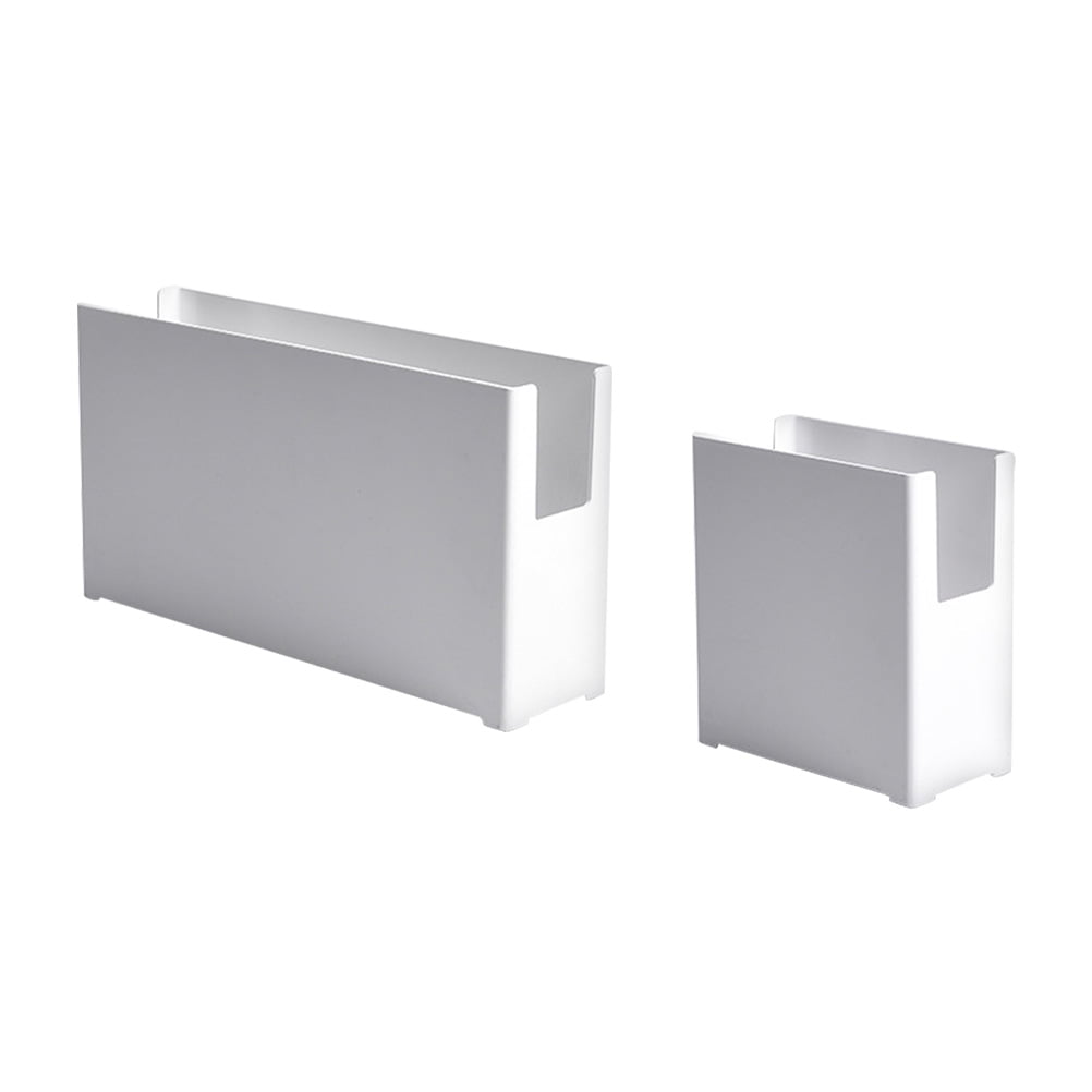 MUSEYA narrow plastic storage bins desk organizer storage White ABS ...
