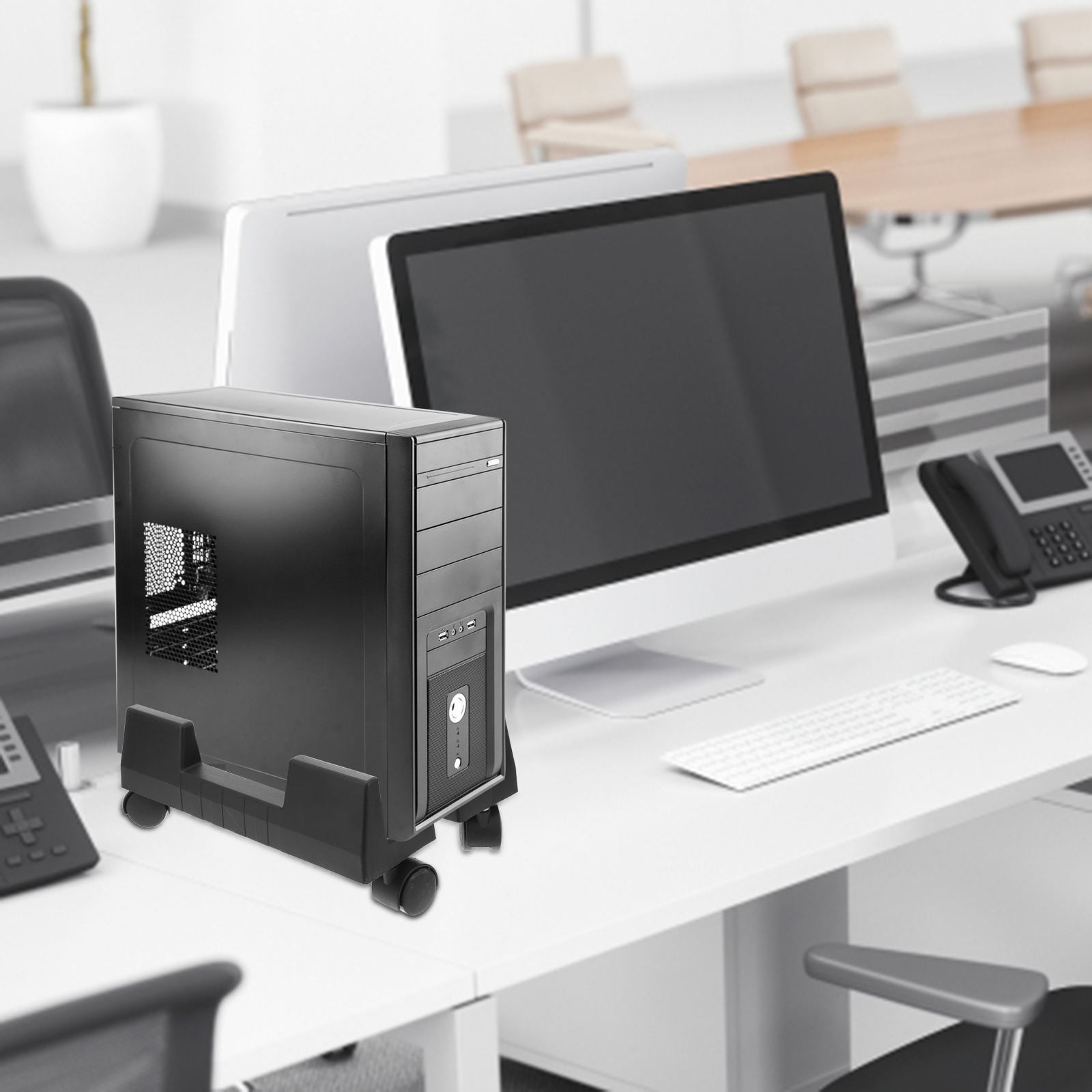 MUSEYA CPU Stand with Wheels Reinforced Plastic Computer Case Holder ...