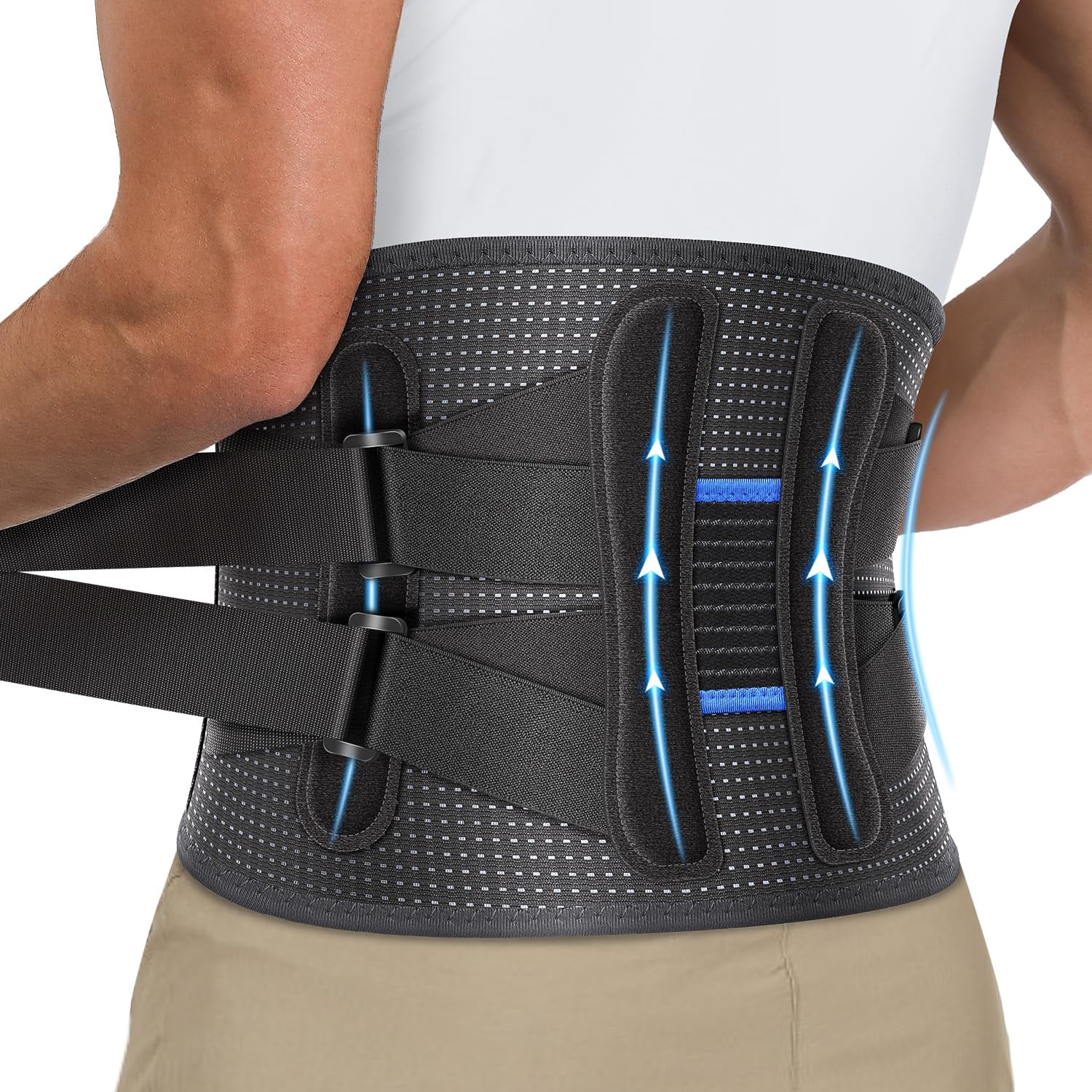 MUSICOZY Back Brace for Lower Back Pain Relief - Lumbar Support for Men ...