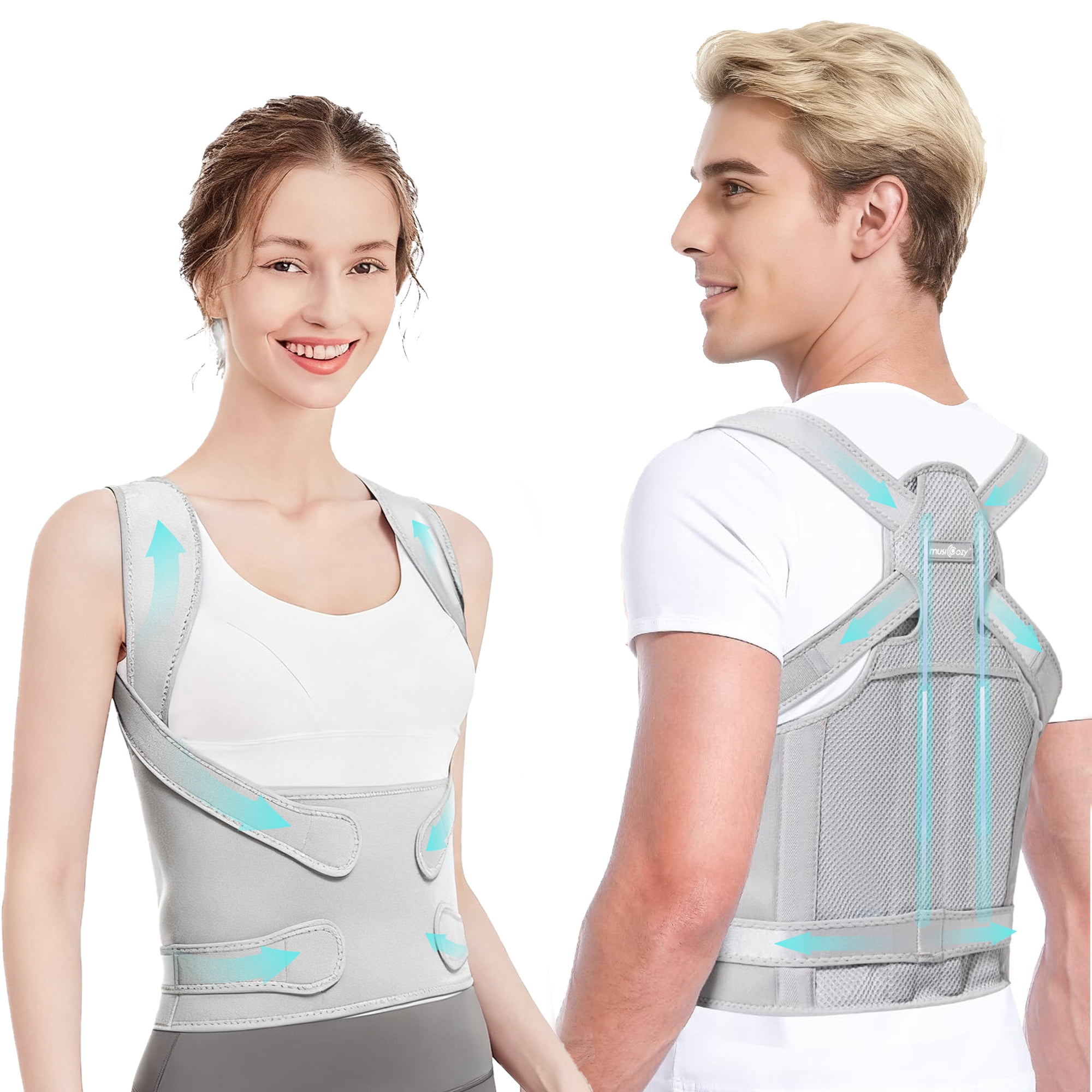 MUSICOZY Back Brace Posture Corrector, Adjustable Back Support ...