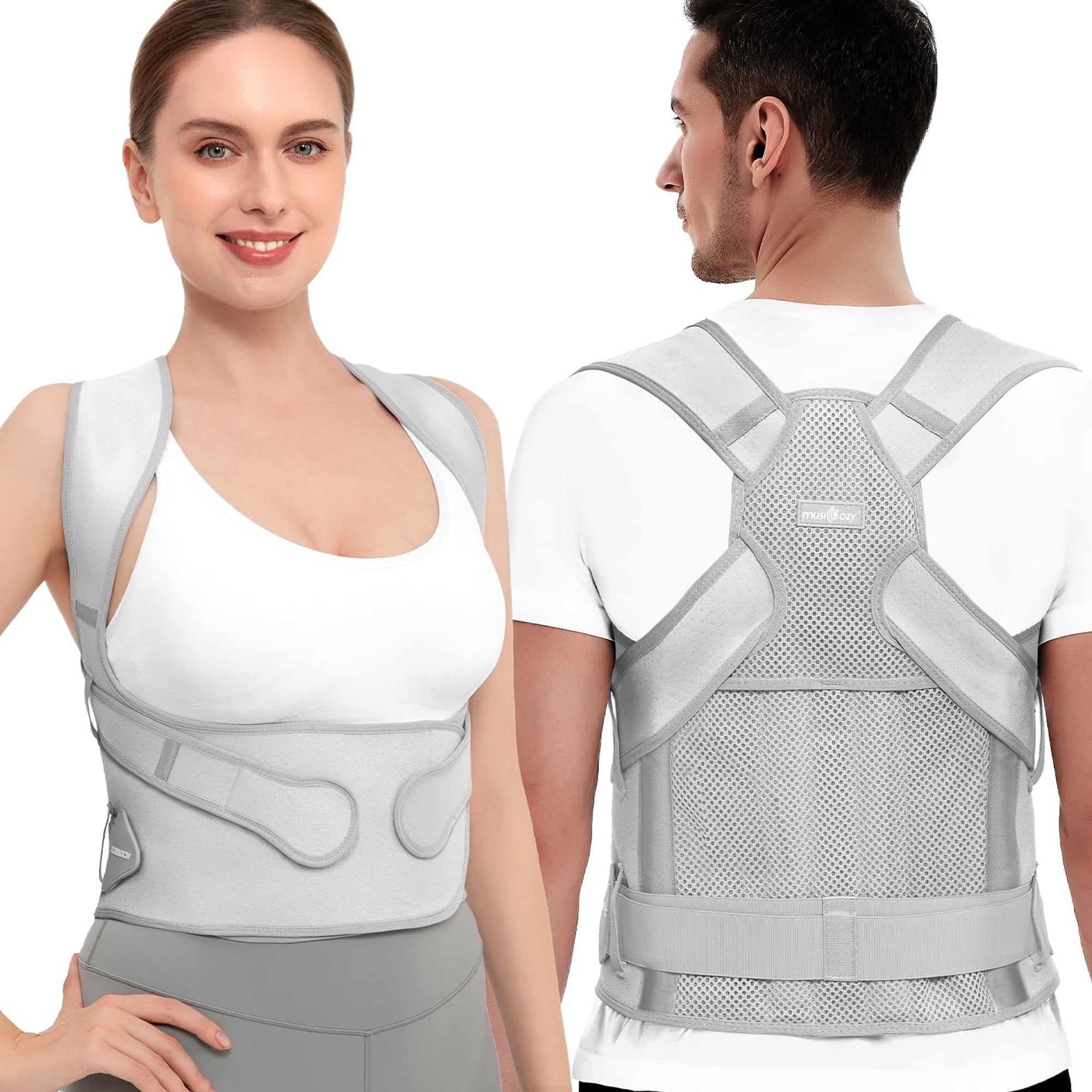 MUSICOZY Back Brace Posture Corrector, Adjustable Support for Upper and ...