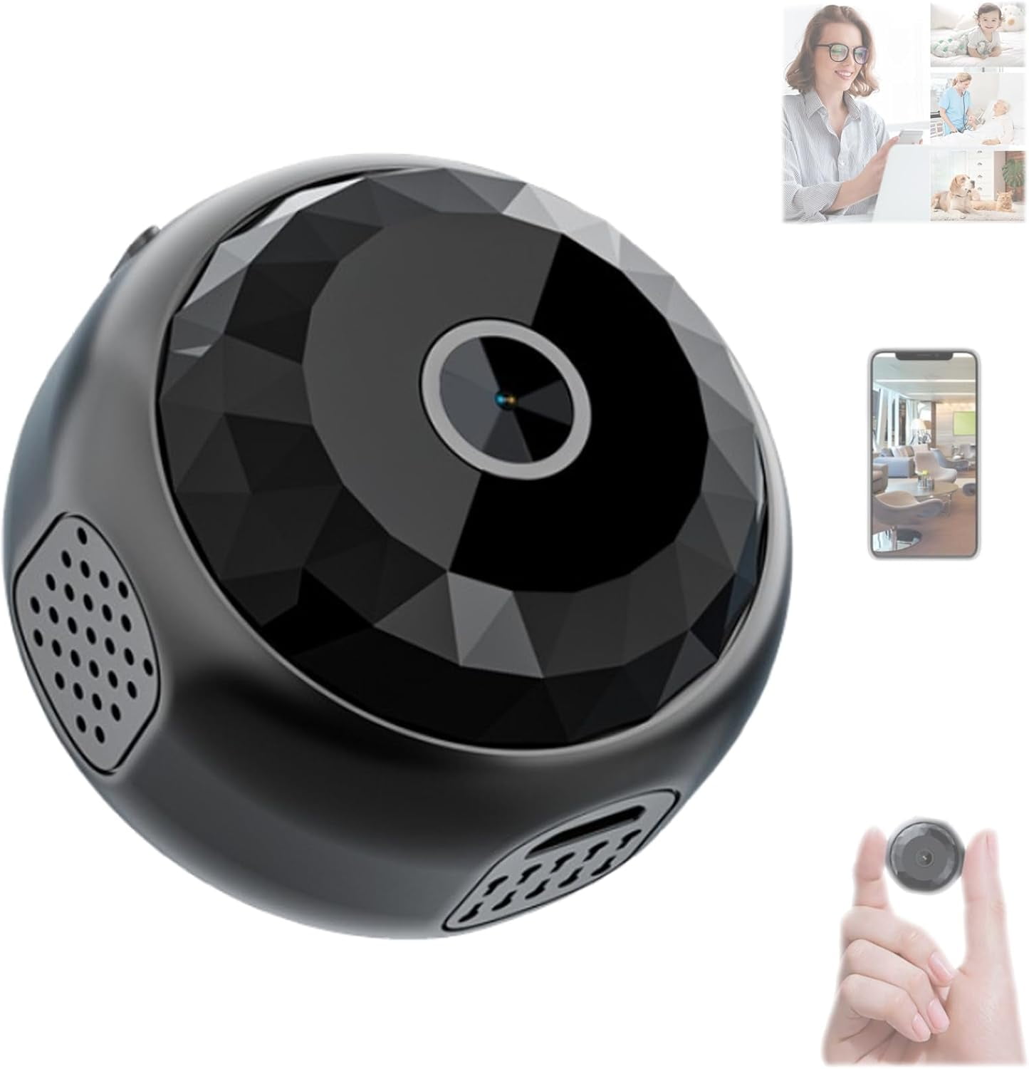 MUSICOZY Mini 1080P HD Wireless Magnetic Security Camera, Nanny Cam ...