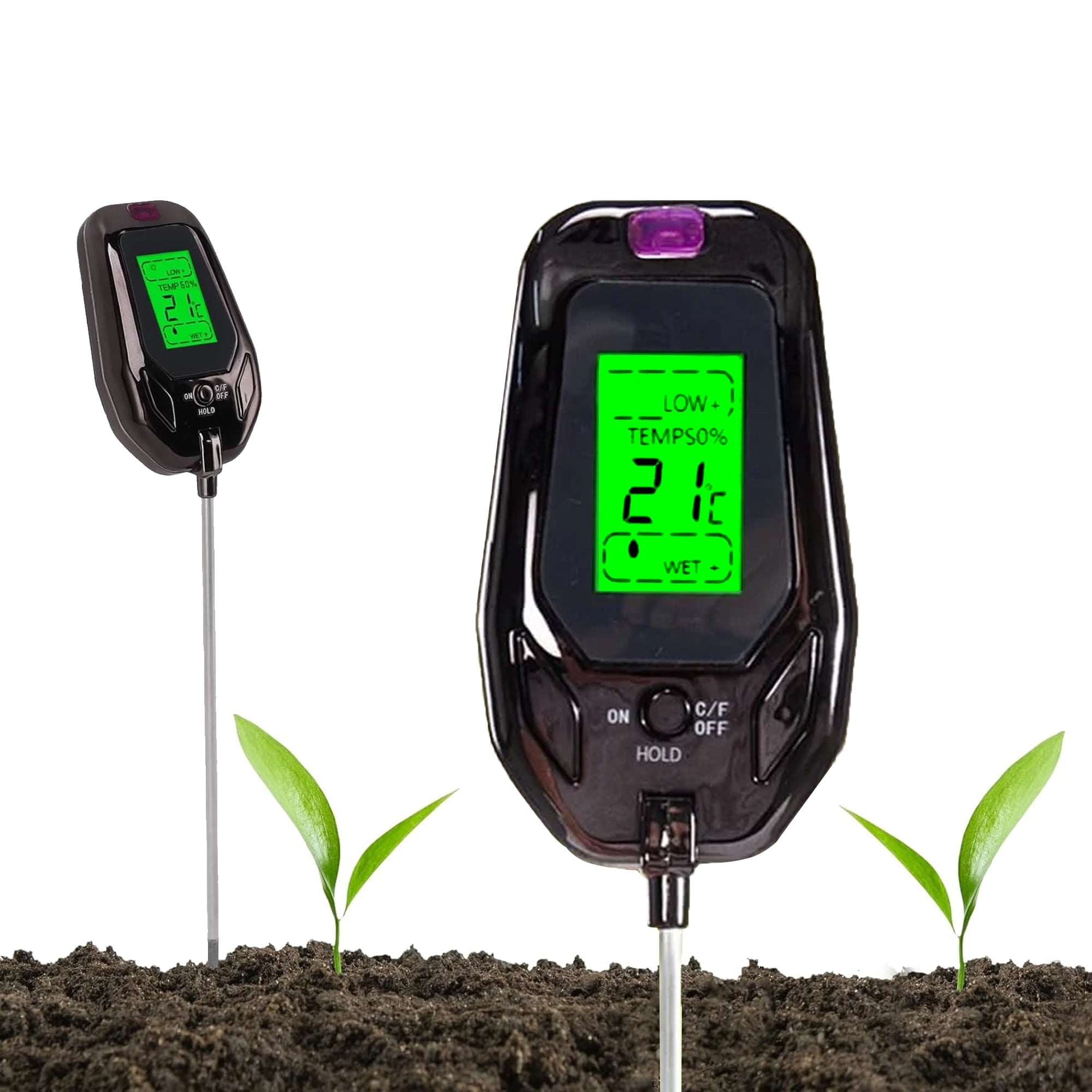 MUSICOZY 5-in-1 Soil Moisture Meter, Digital Plant Temperature/Soil ...