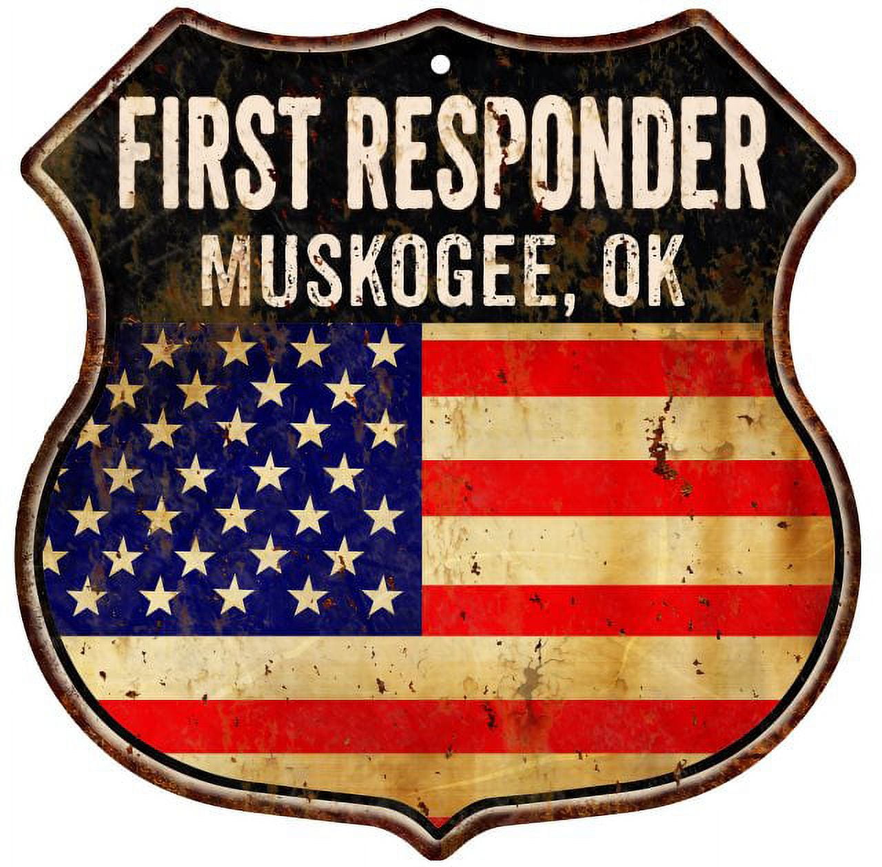 MUSKOGEE, OK First Responder USA 12x12 Metal Sign Fire Police ...