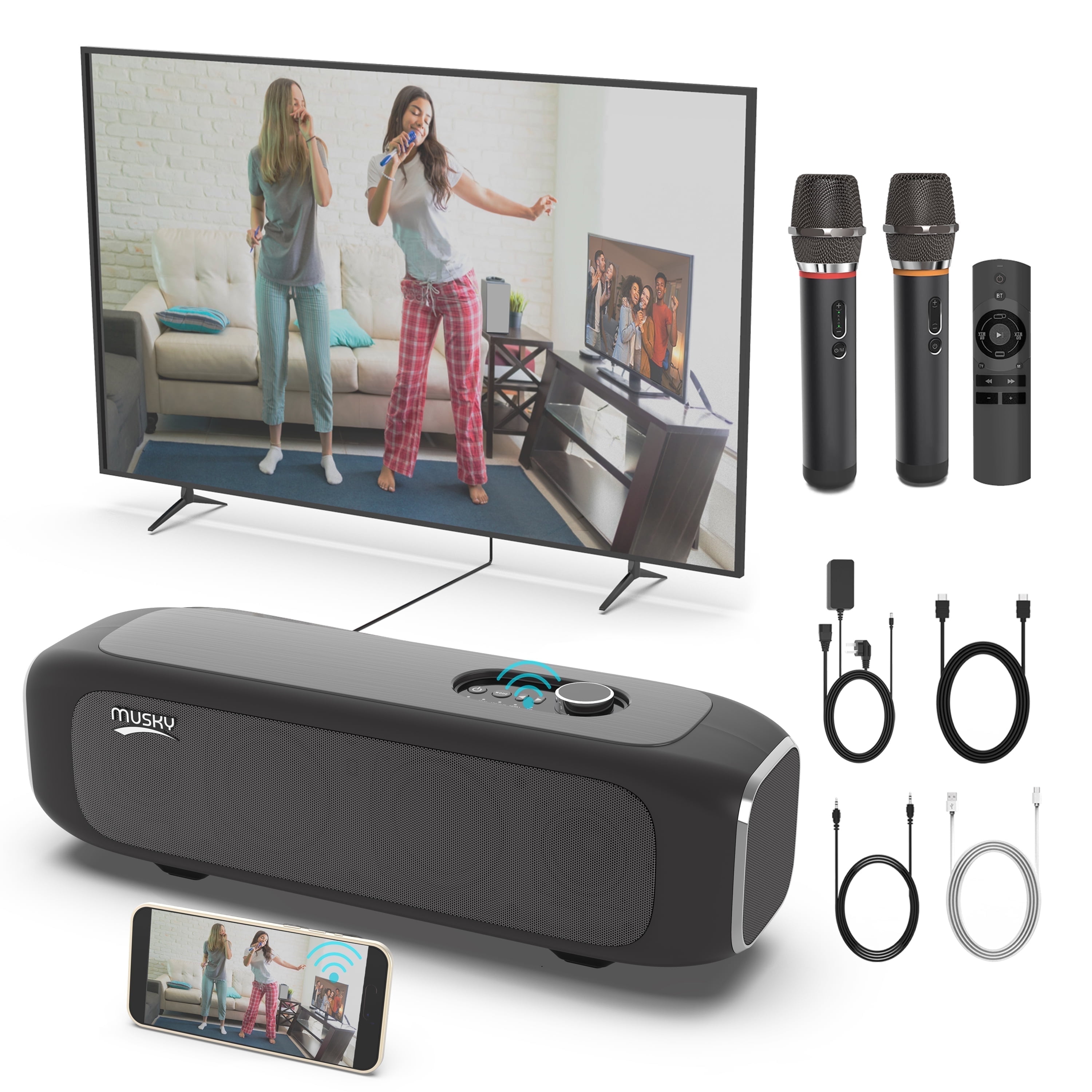 MUSKY MS5K Karaoke Machine with 1080P Wireless Projection, Cinema 3D ...