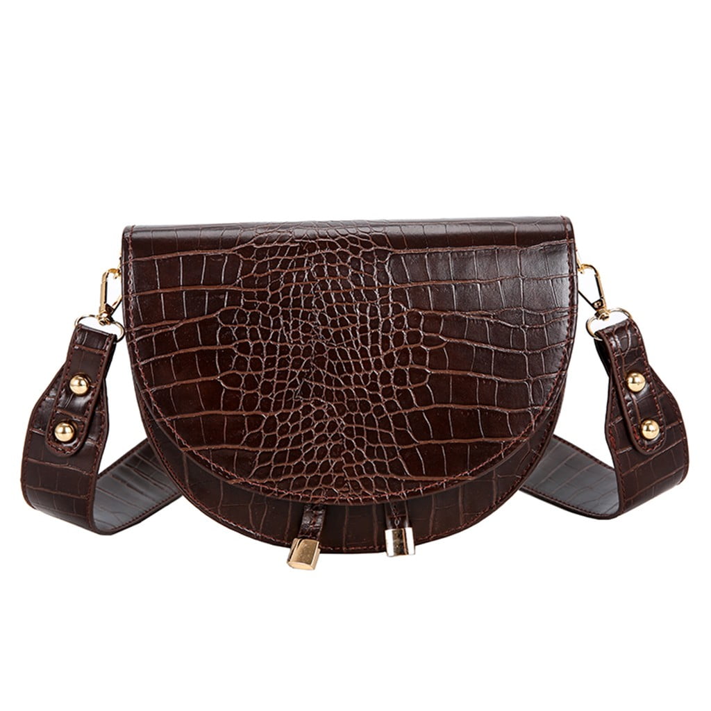 MUSOIE Bag Crocodile Effect Retro Leather Classic Clutch Shoulder Purse ...