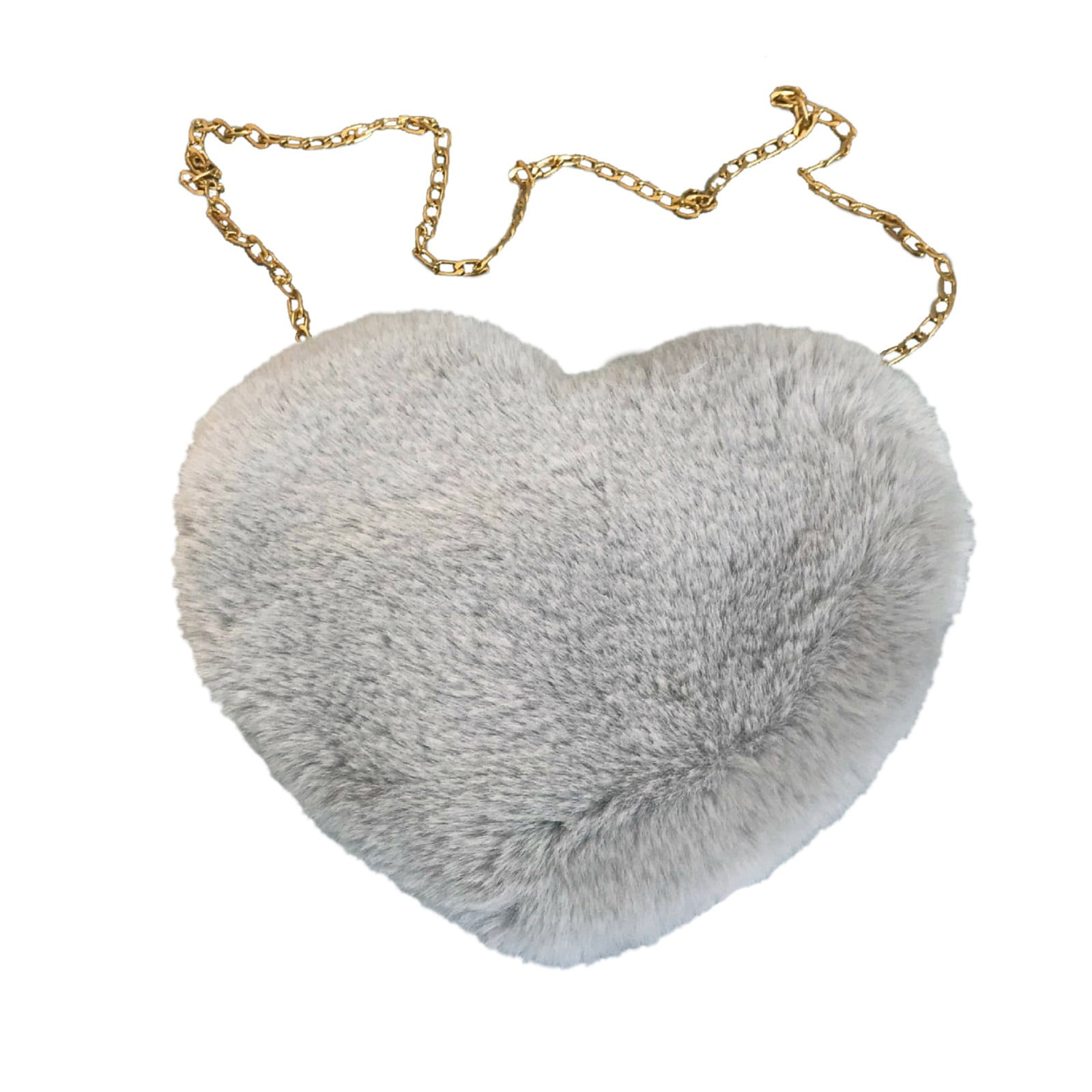 MUSOIE Heart Shaped Plush Purses for Women Crossbody Bag with Metal ...