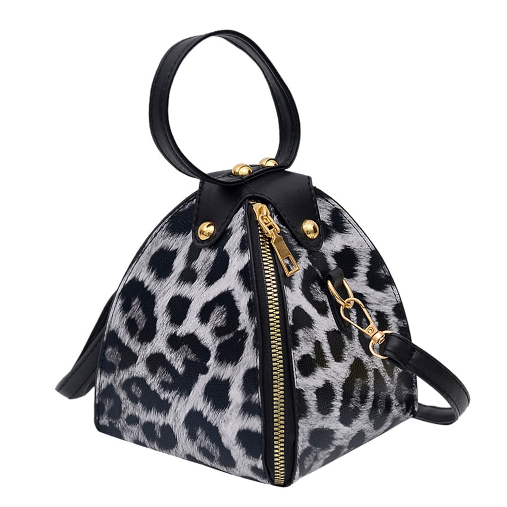 MUSOIE Mini Box Shaped Handbag for Women Fashion Leopard Print Purse ...