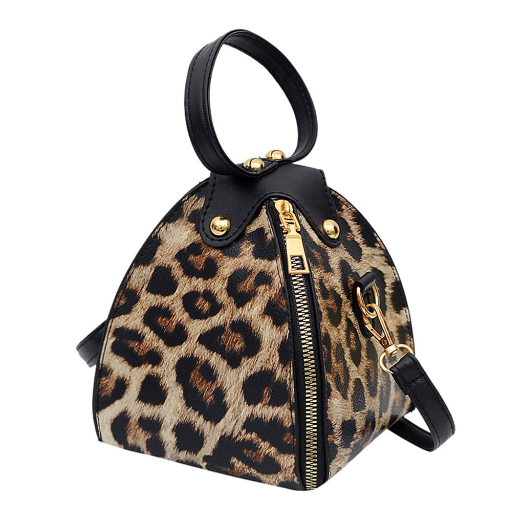 MUSOIE Mini Box Shaped Handbag for Women Fashion Leopard Print Purse ...