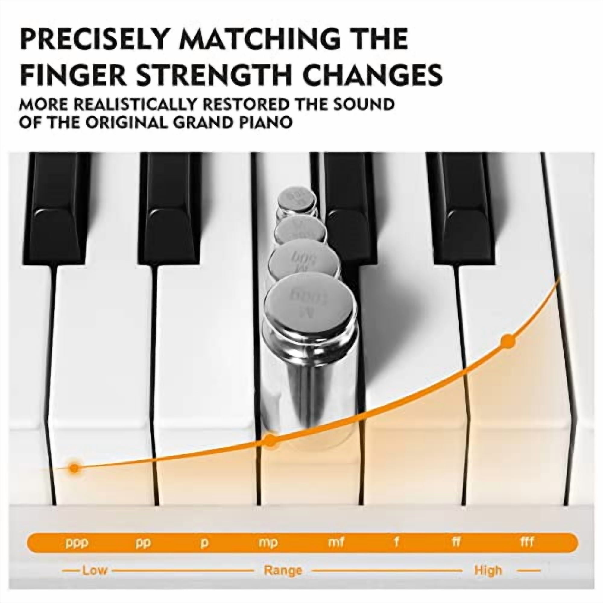 MUSTAR Digital Piano 88 Key Semi Weighted for Beginners, Full Size Electric Piano Keyboard with ...