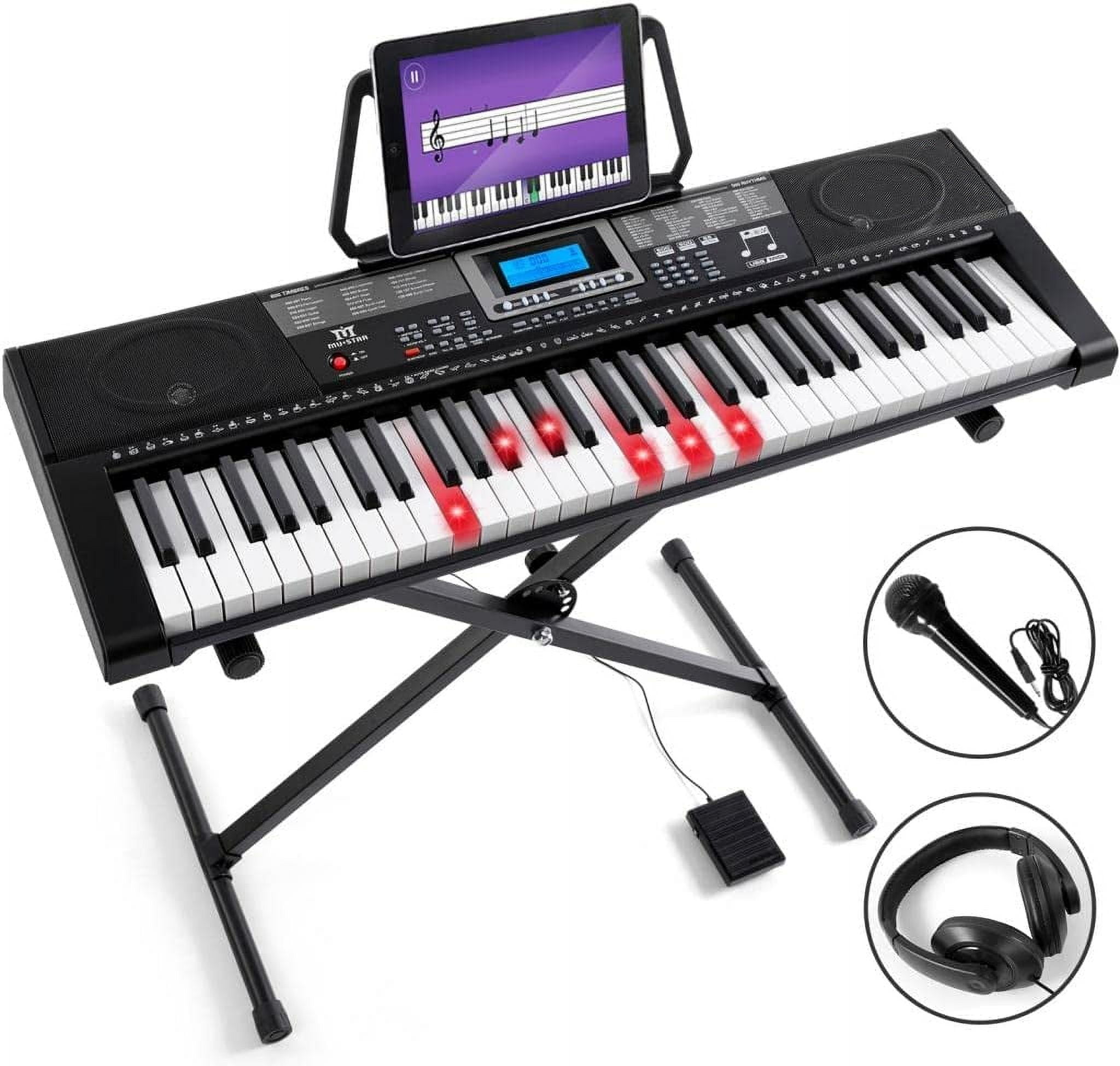 MUSTAR Piano Keyboard, MEKS-500 61 Key Learning Keyboard Piano with ...