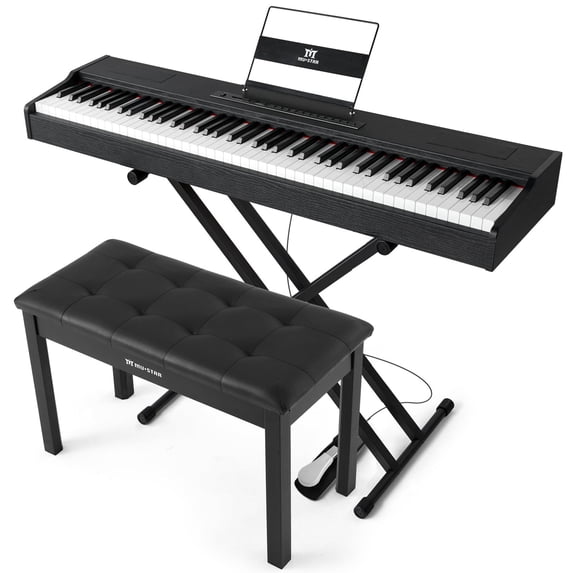 MUSTAR Portable 88-Key Fully Weighted Hammer Action Digital Piano ...