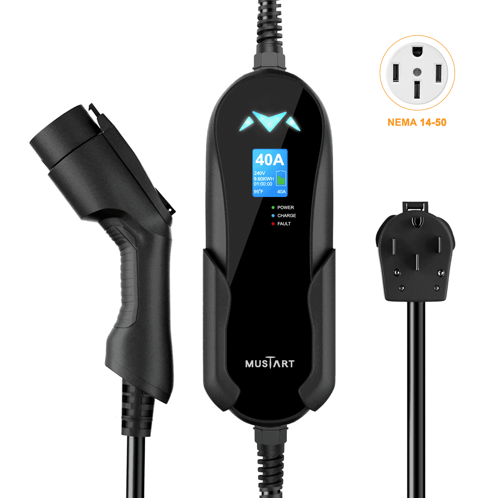 MUSTART MT-40A-AC1450, 240 Volt, 40 Amp Portable Electric Vehicle ...