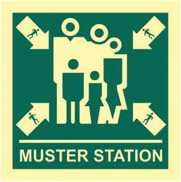 MUSTER STATION Site Safetys & Guides Metal Tin Sign 8 x 12 inch Warning - Walmart.com
