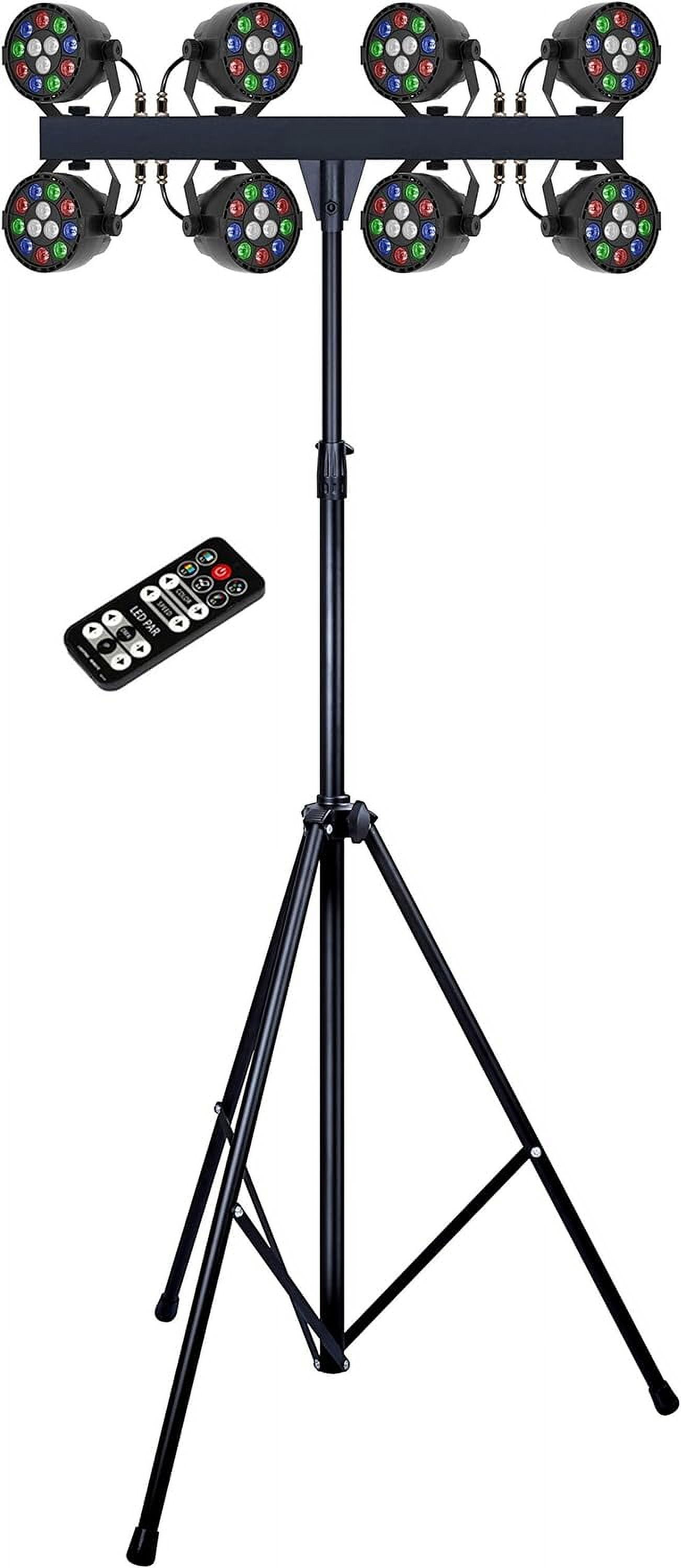 MUSYSIC LED RGB Dj Light with Stand, 8 Par Powerhouse GigBar for ...