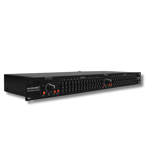 MUSYSIC MU-EQ15B Professional Dual 15-Band Stereo Graphic Digital ...