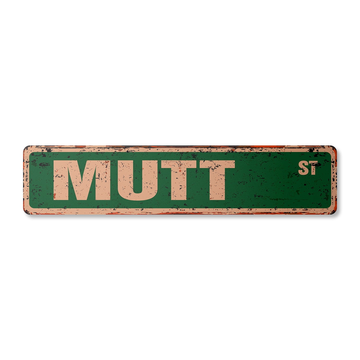 MUTT Vintage Aluminum Street Sign dog puppy breeder pet yard rustic ...