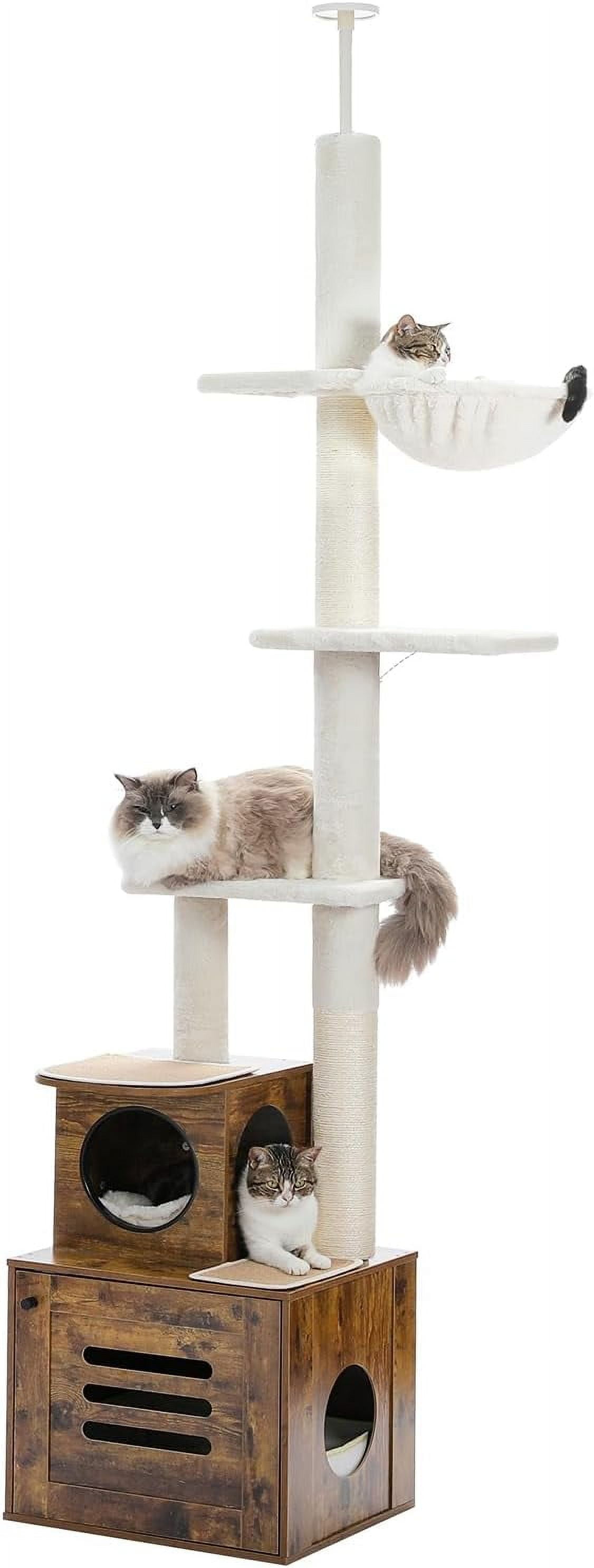 MUTTORS Cat Tree Floor to Ceiling Cat Tower for Indoor Cats, Cat Condo ...