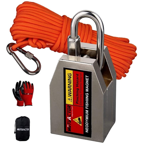 MUTUACTOR Magnetic Fishing Kit, 1200lb Strength, Neodymium Magnet for ...