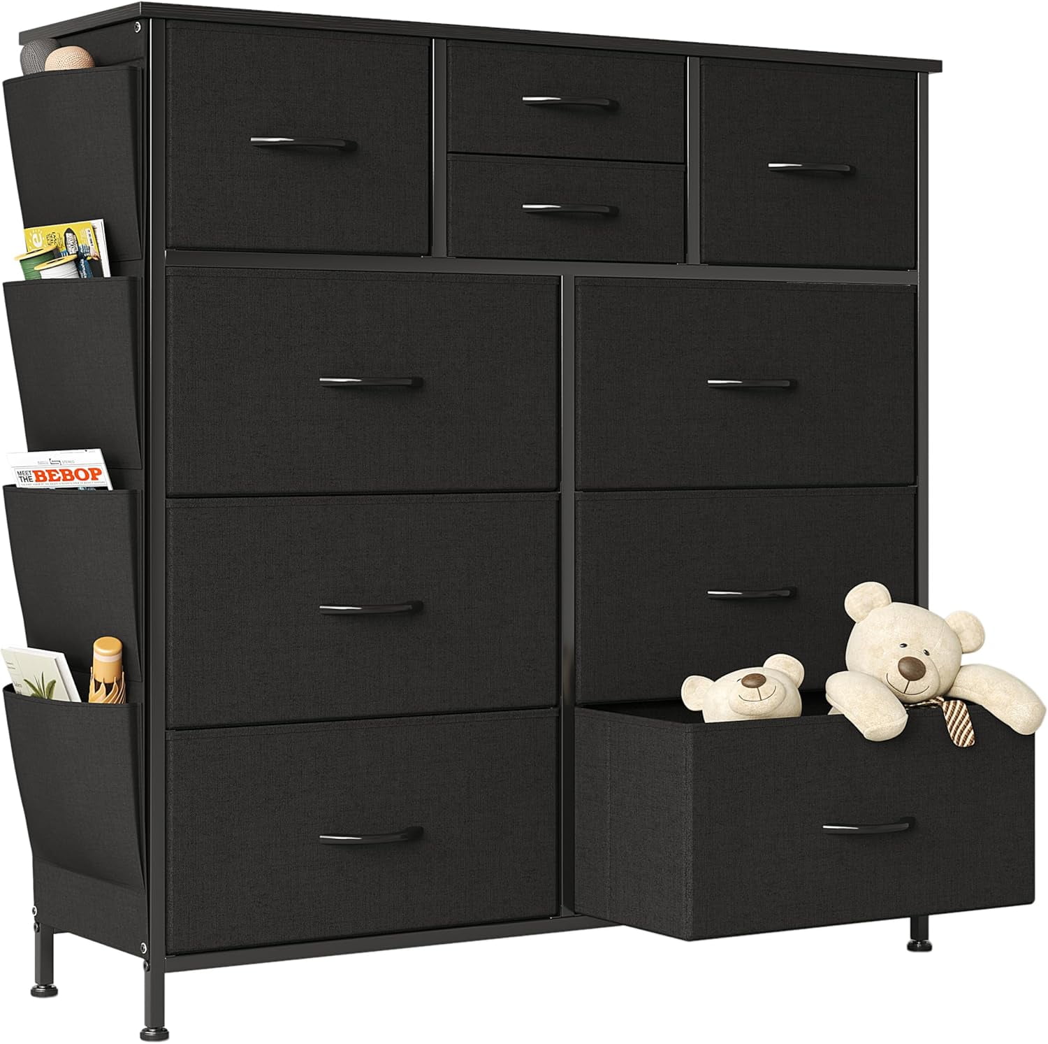 MUTUN 10 Drawer Dresser, Dresser for Bedroom, Fabric Storage Dressers ...