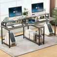 MUTUN Two Person Desk, 83.7 Inch Computer Office Double Desk with ...