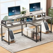 "TribeSigns 78.7"" Two Person Office Desk with Storage, Computer ...