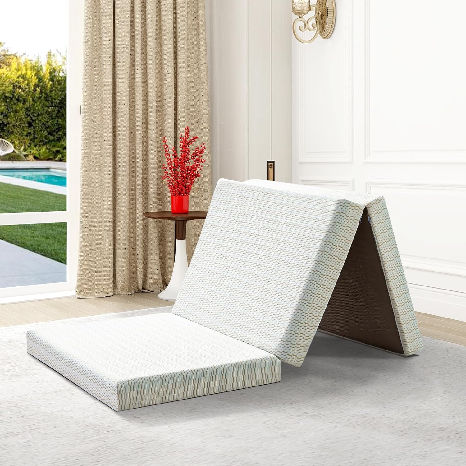 MUUEGM Folding Mattress, 3 Inch TwinXL Tri-fold Memory Foam Mattress ...