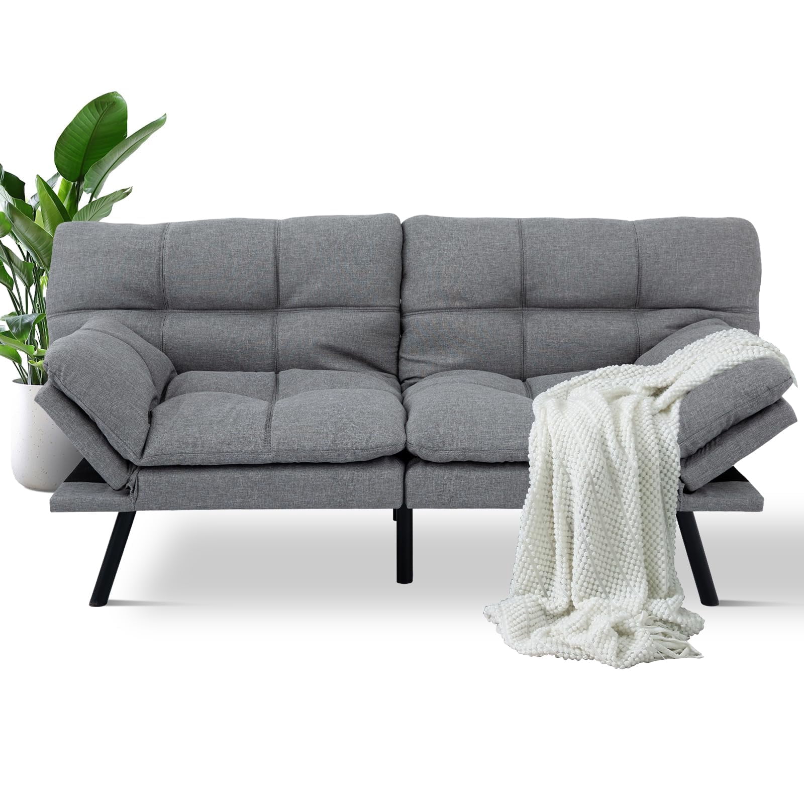 MUUEGM Futon Sofa Bed Couch Convertible Futon Memory Foam Modern Sofa ...