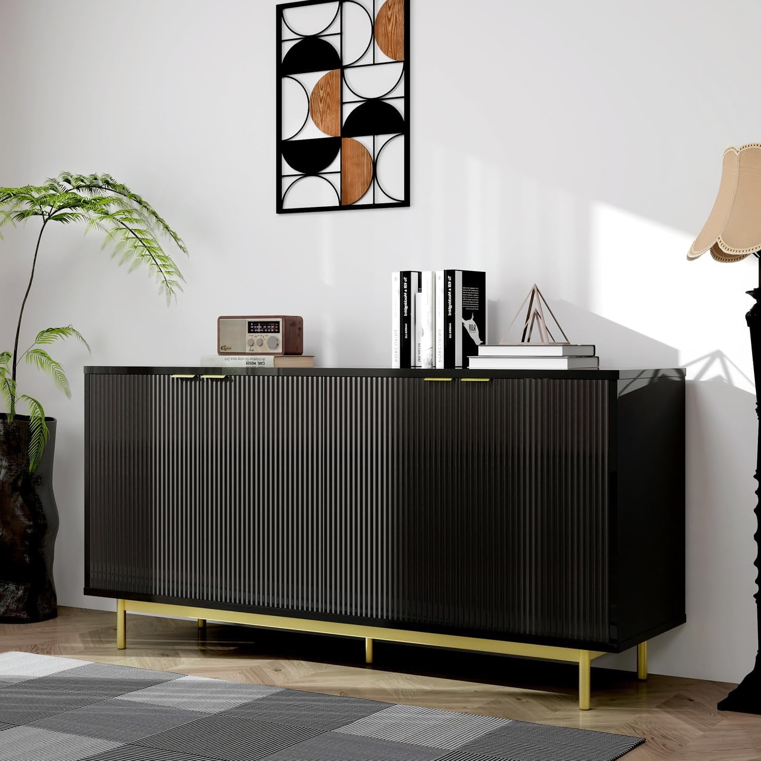 MUUEGM Sideboard Buffet Cabinet with Storage, 58" Large Kitchen Storage ...