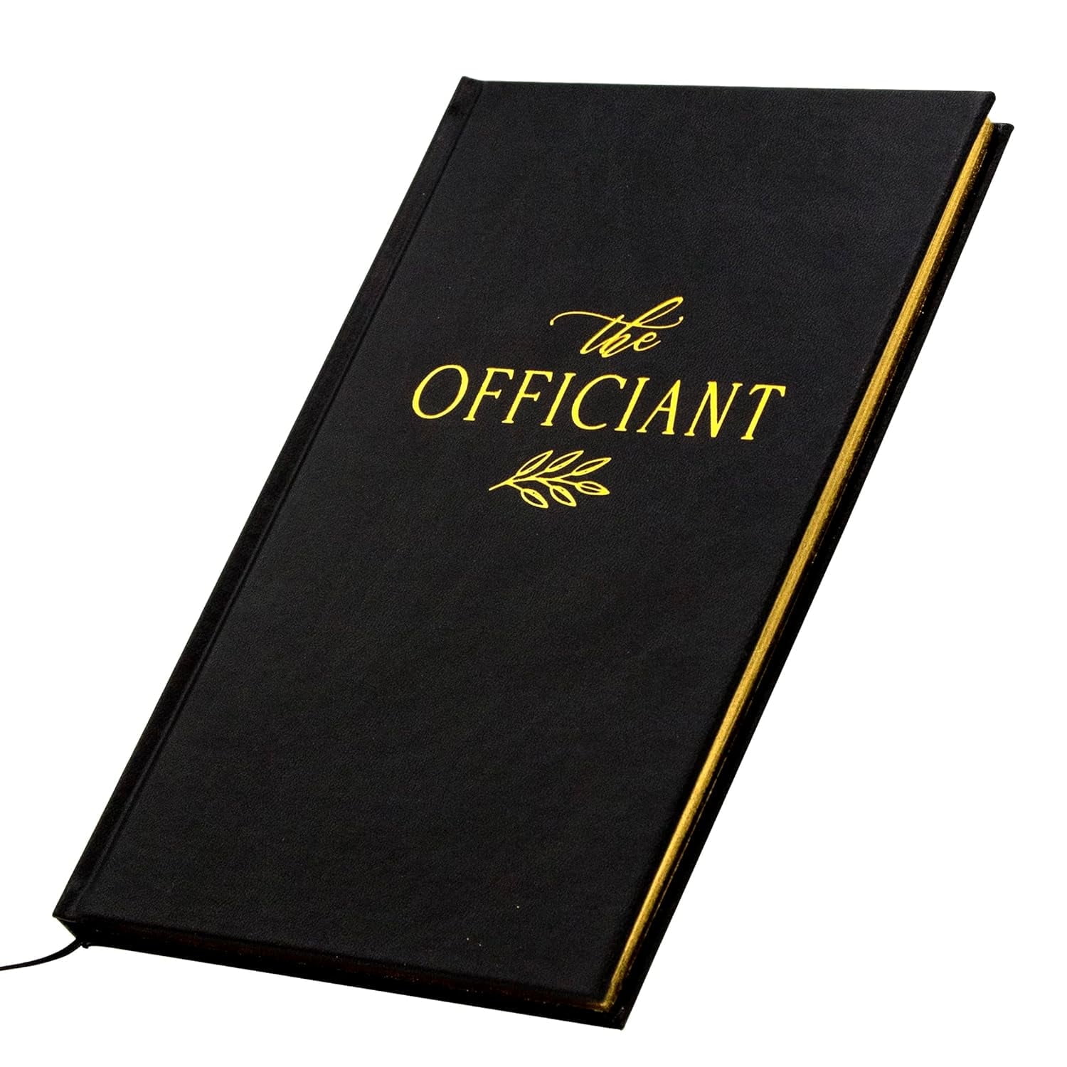 MUUJEE Wedding Officiant Book - Black Gold Embossed Hardcover Journal ...