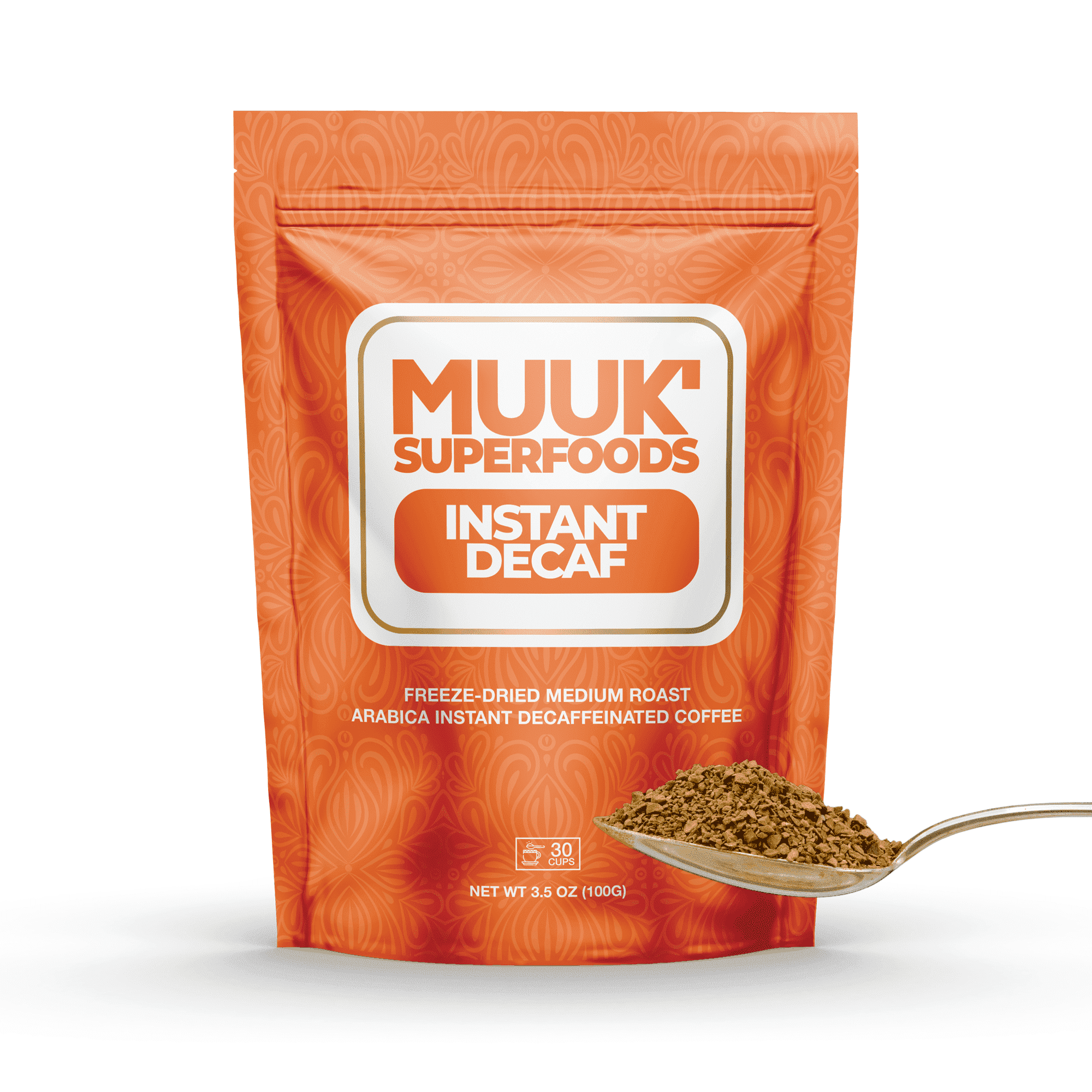 MUUK' INSTANT DECAF | 100% Arabica Medium Roast Decaffeinated | 3.5 oz (100g) 30 Cups - Walmart.com