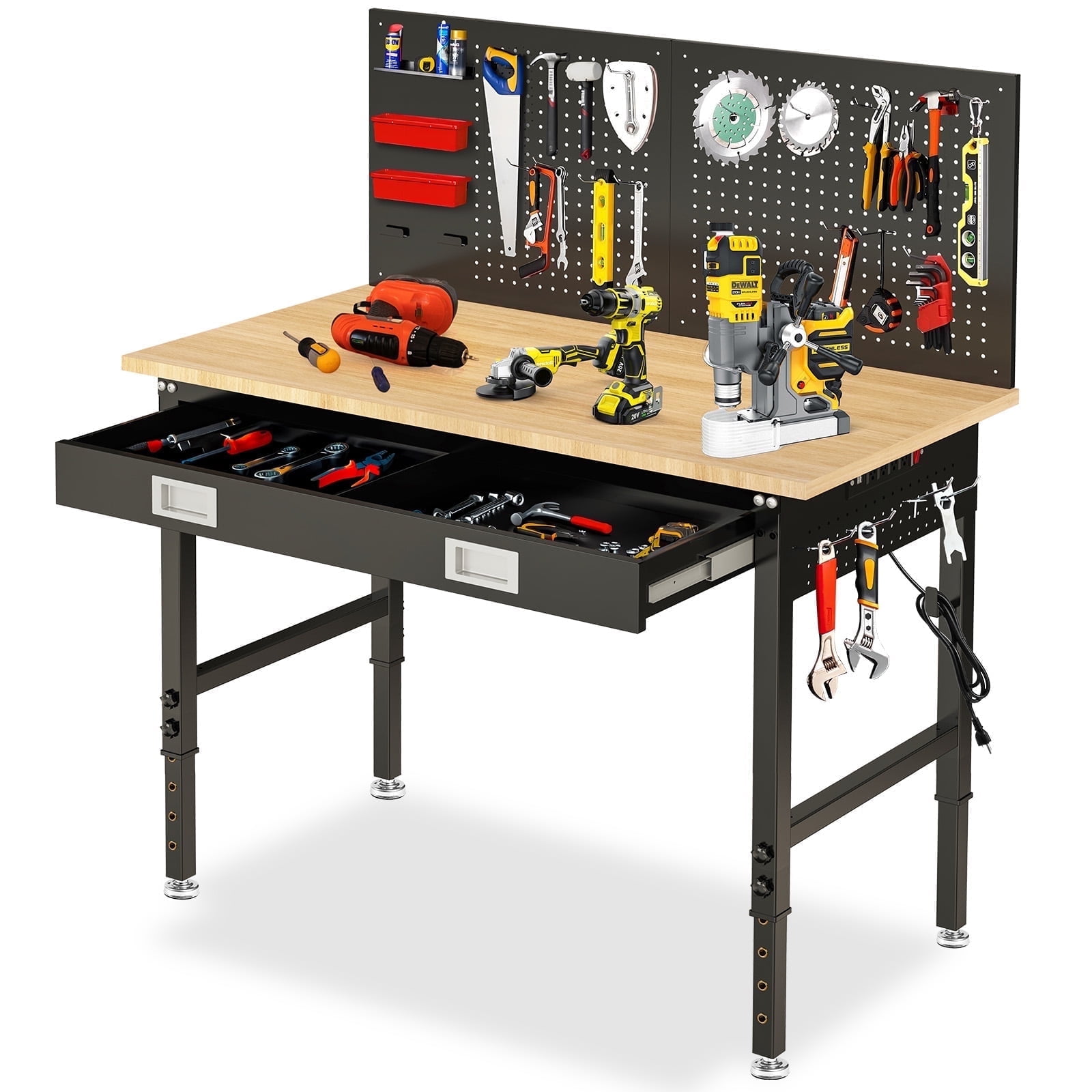 MUWOOD Workbench for Garage, Heavy Duty 48 inch Wood Work Bench with ...