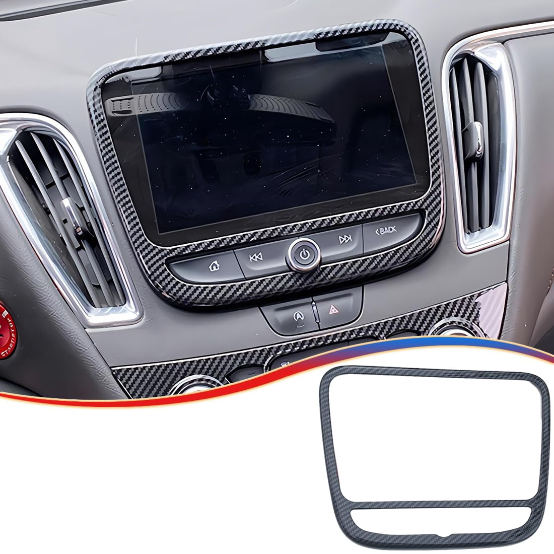 MUXEE Navigation Panel Frame Cover, for Chevrolet Malibu 2016 2017 2018 ...