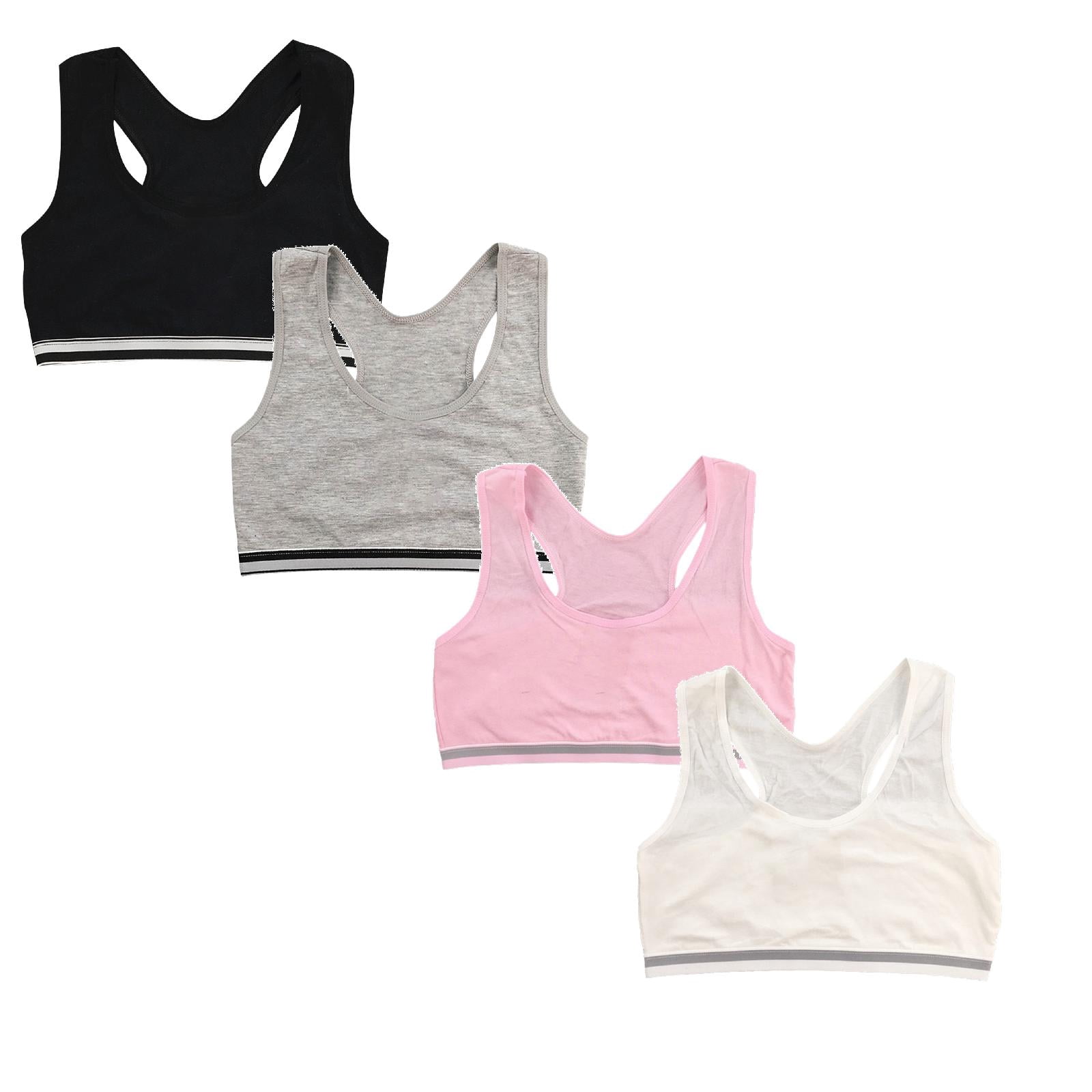 MUXiin 2 Pack Girls Training Seamless Sports Bra for Ages 12-16 ...
