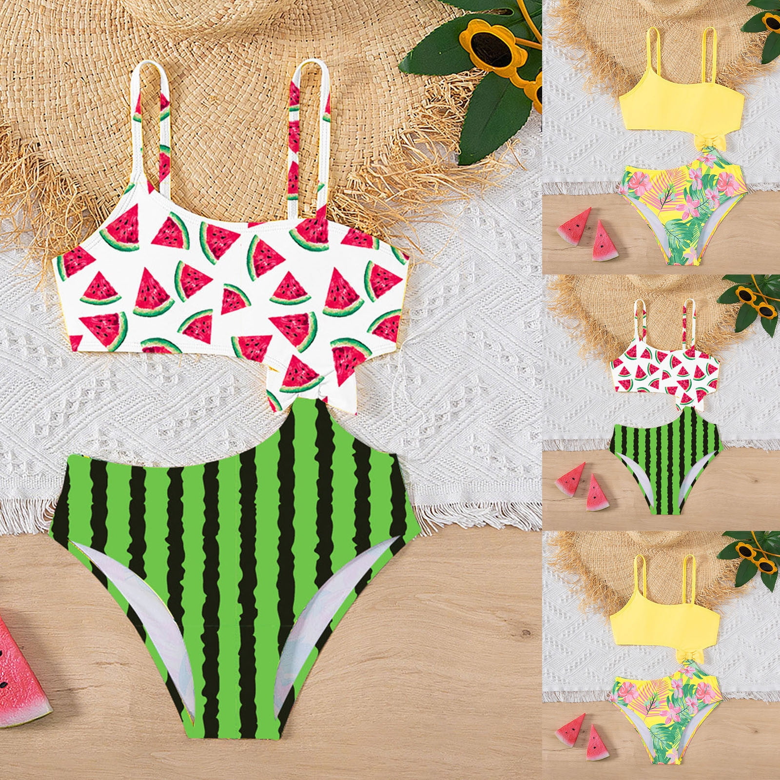 MUXiin 5t Swimsuit Girls Two-Piece Animal Print Girls Two Piece ...