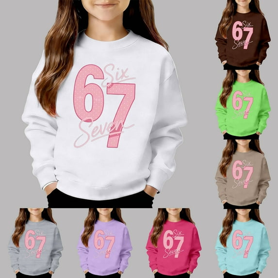 MUXiin 6 7 Hoodie Kids Boys Sweatshirts 67 Meme Ice Cream Funny Six ...