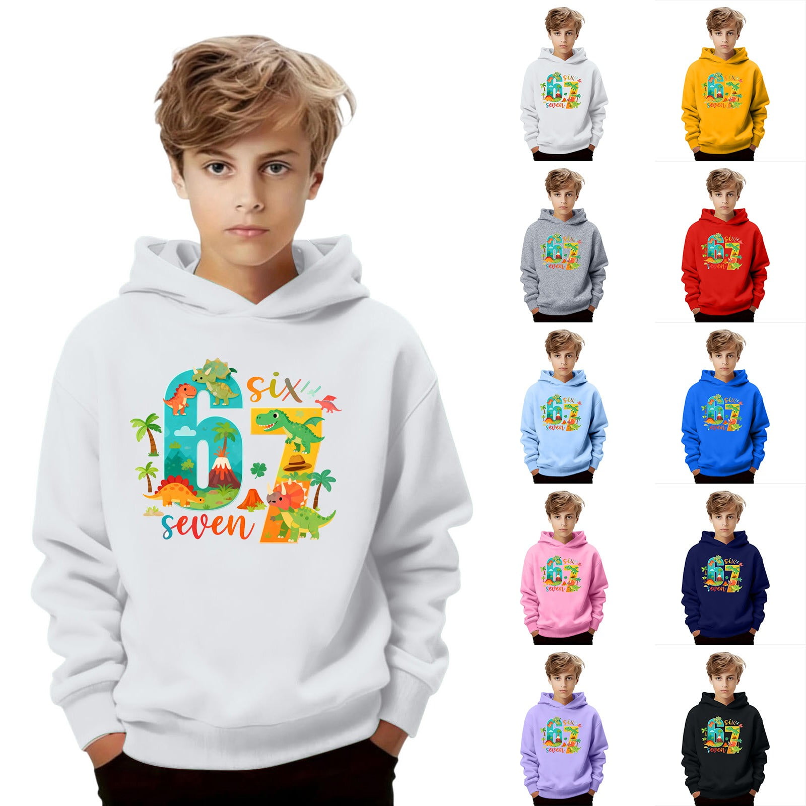 MUXiin 6 7 Sweatshirt Boys Hoodies 6 7 Meme Ice Cream Drip Funny Six ...