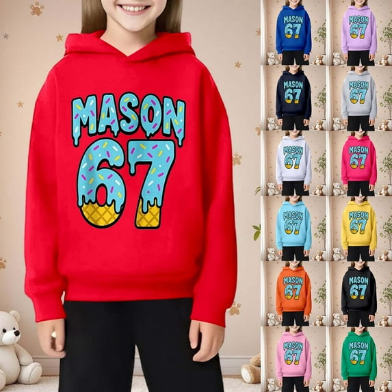 MUXiin 67 Hoodie Kids Boys Hoodies 6 7 Meme Ice Cream Drip Novelty and ...