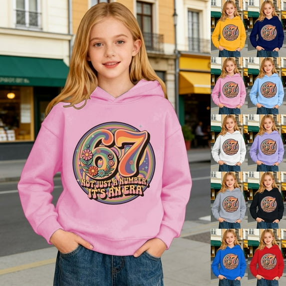 MUXiin 67 Hoodie Kids Girls Sweatshirts 67 Meme Ice Cream Drip Novelty ...