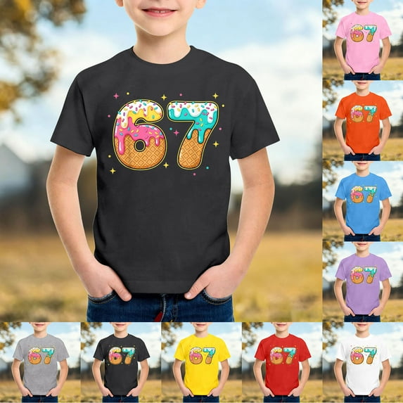 MUXiin 67 Shirts Funny 67 Meme Graphic Print Ice Cream Preppy Clothes ...