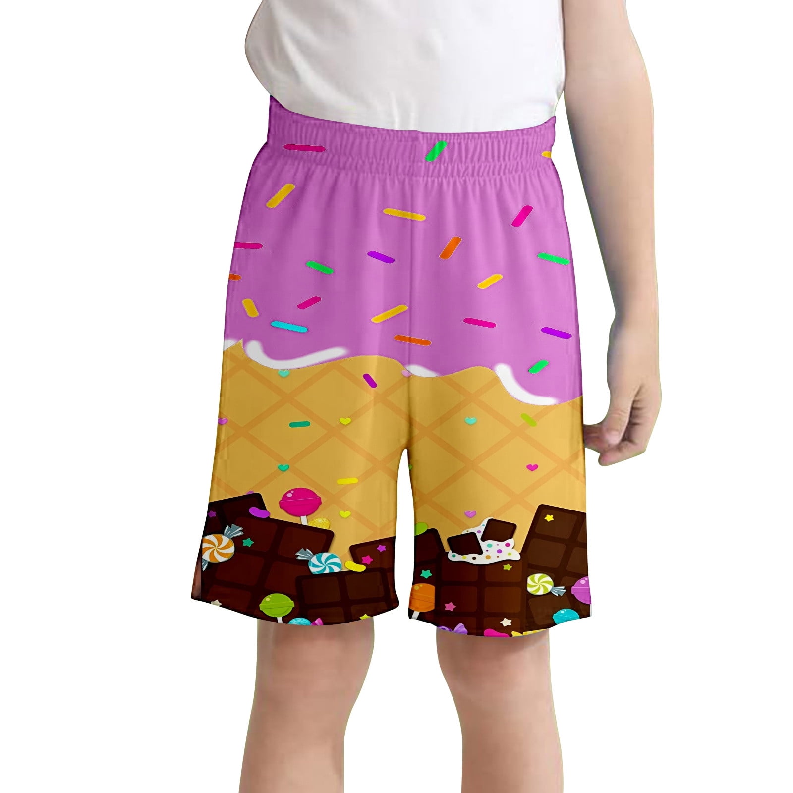MUXiin Baseball Ice Cream Shorts Boys Elastic Waist Pull-On Bathing ...
