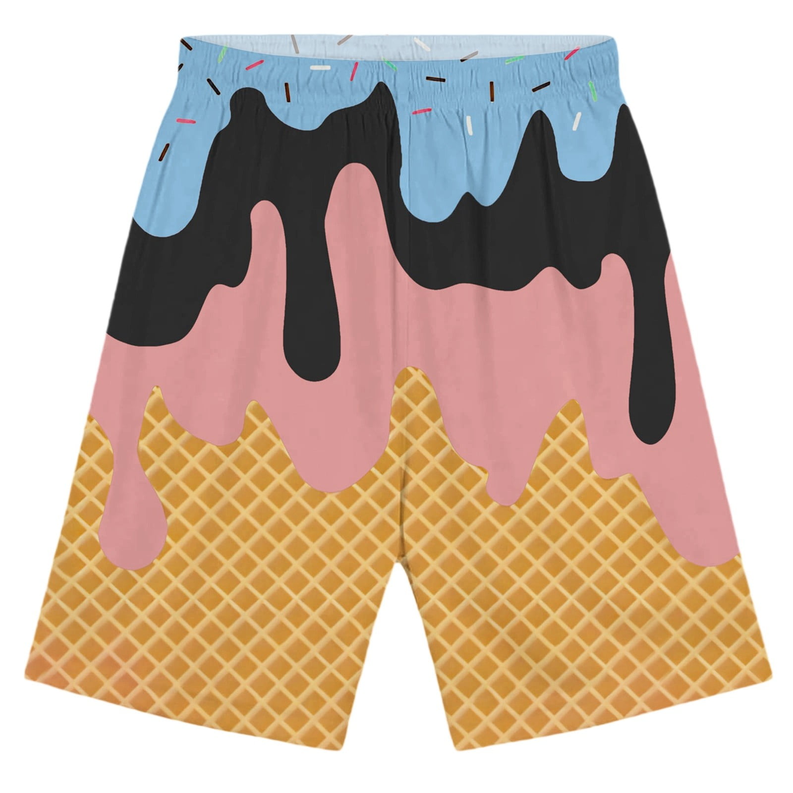 MUXiin Baseball Ice Cream Shorts Elastic Waistband Drawstring Bathing ...