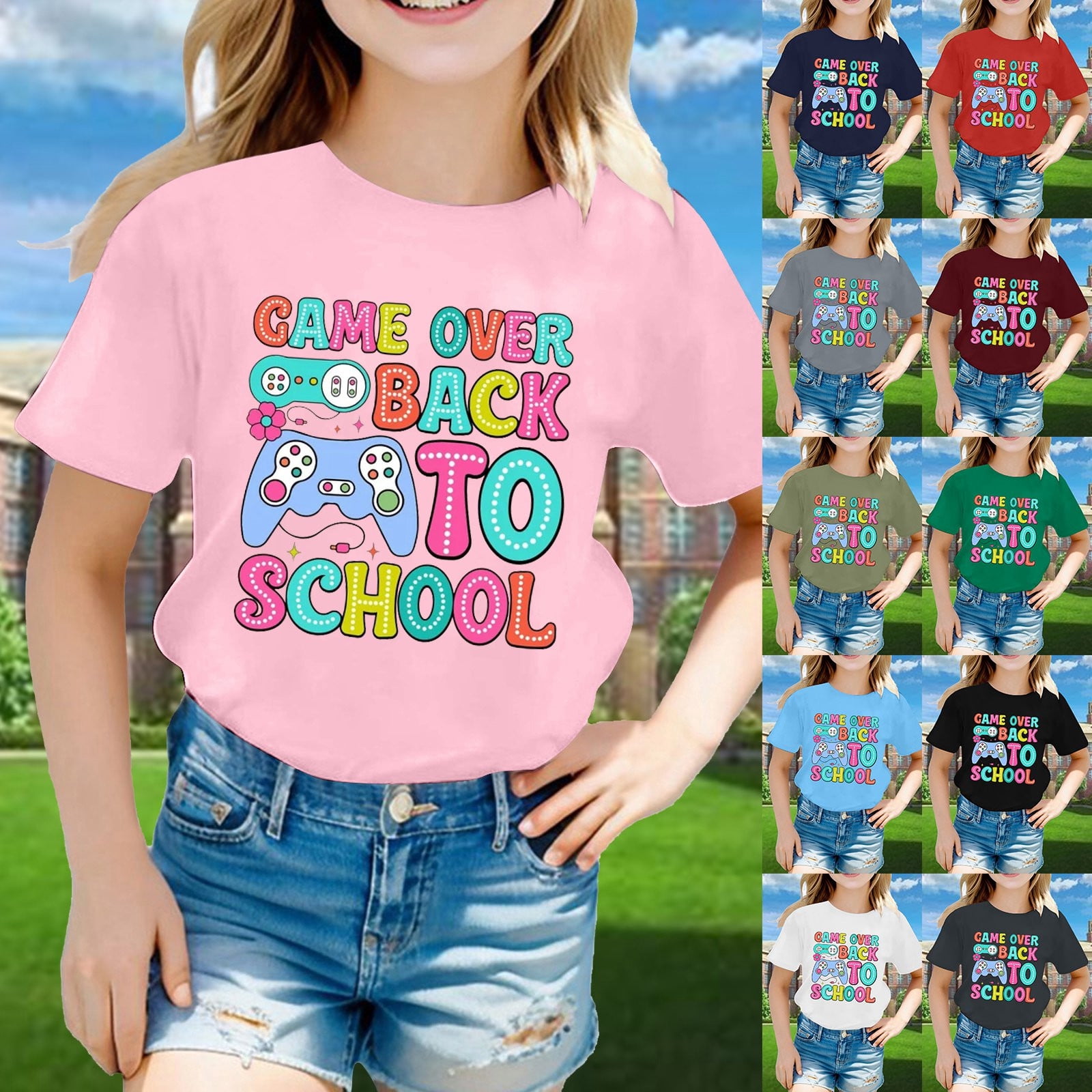 MUXiin Girls 100 Days Of School Shirt Cute Graphic T-Shirts Preppy T ...