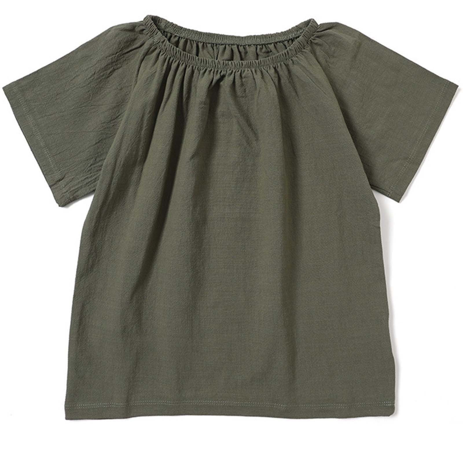 MUXiin Girls Cottin Shirts Size 8 Round Neck Short Sleeve Graphic Print ...