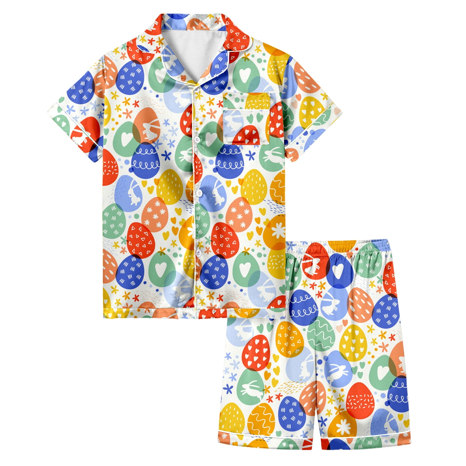 MUXiin Girls Easter Pajamas Toddler Cartoon Rabbit Short Sleeve Family ...