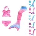 MUXiin Girls Mermaid Swimsuit with Tail Girls'swimwear Bikini 3pc Set ...