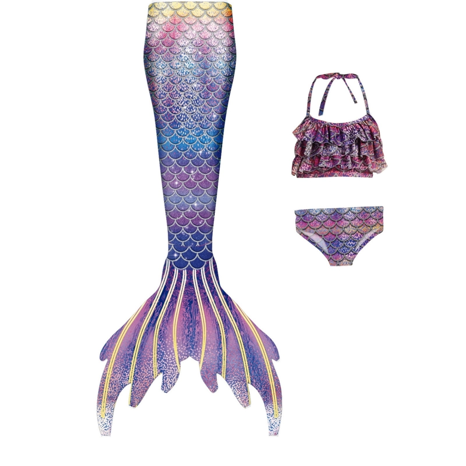 MUXiin Girls Mermaid Swimsuit with Tail Mermaid Tail Mermaid Costume ...